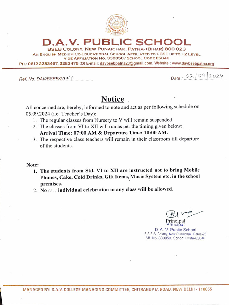 Teacher's Day Celebration Notice | PDF