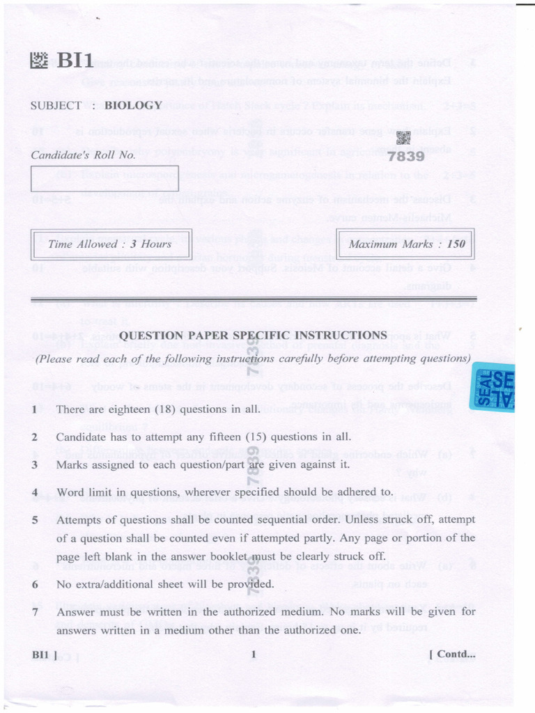 PGT Biology SKT 28 03 2024 | PDF