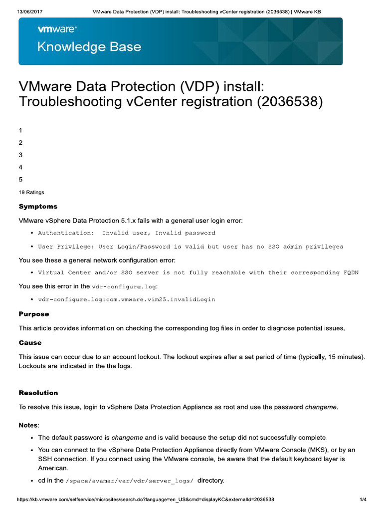 7 - VMware Data Protection (VDP) Install - T.. | PDF