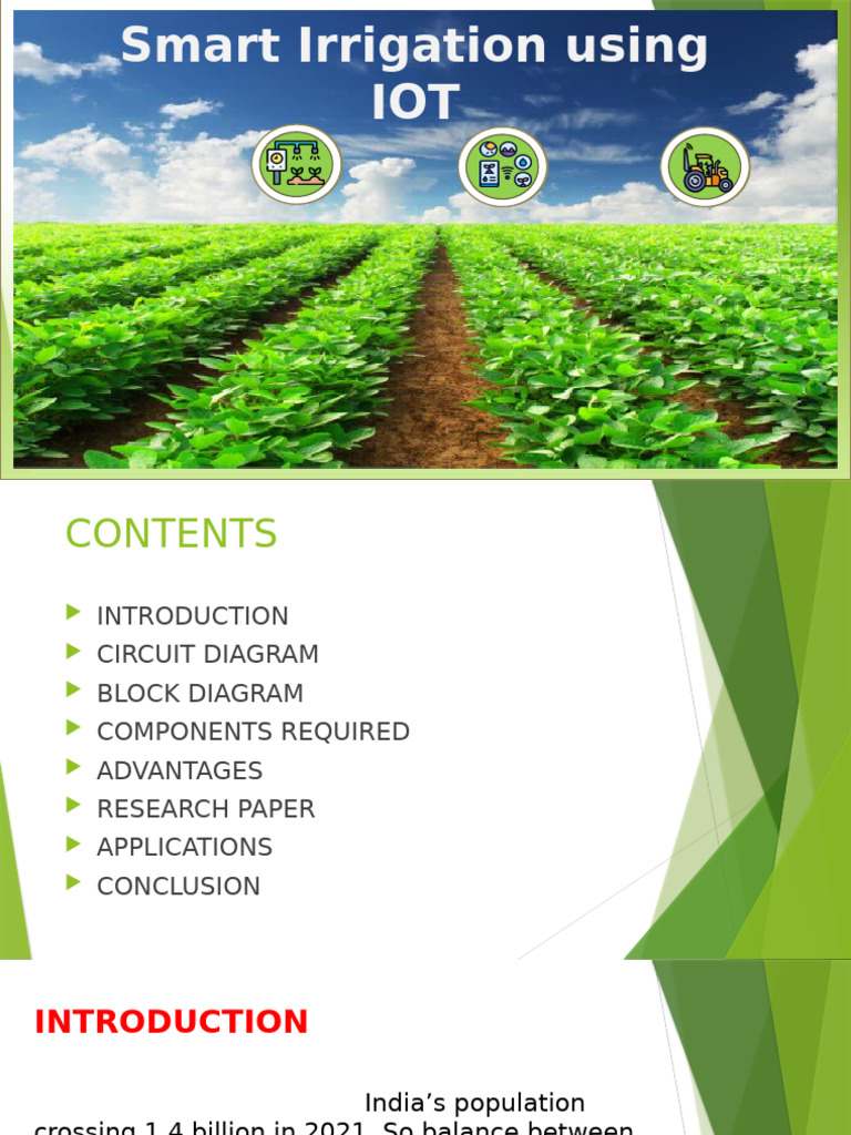 Smart Irrigation Using IOT | PDF | Arduino | Internet Of Things