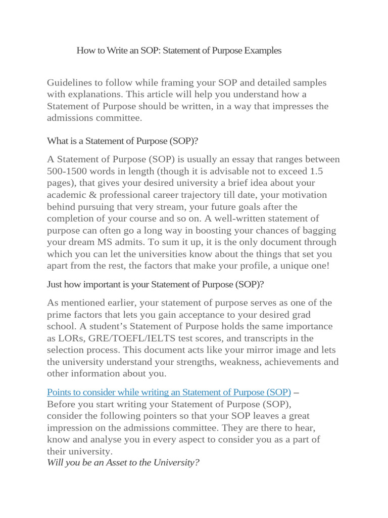 How To Write An SOP - TEC FALL24-25 | PDF | Cognitive Science | Cognition