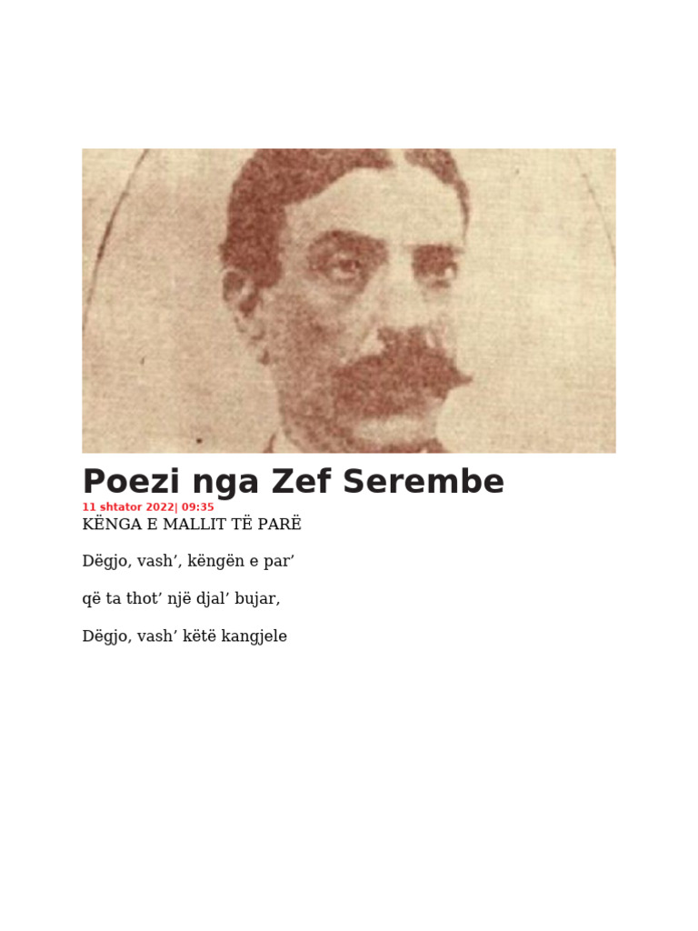 Poezi Nga Zef Serembe | PDF