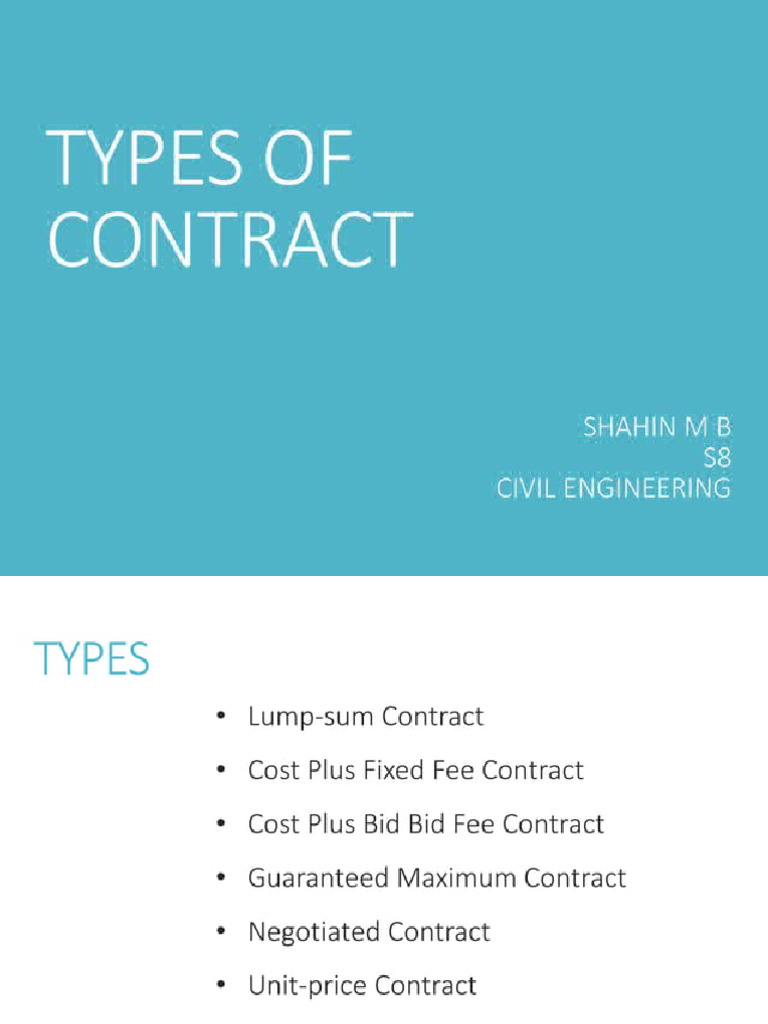 Types of Contracts 1725606175 | PDF