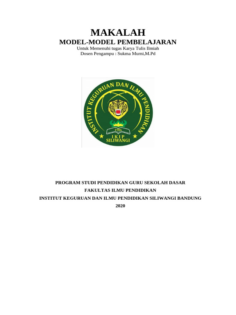 MAKALAH MODEL PEMBELAJARAN | PDF