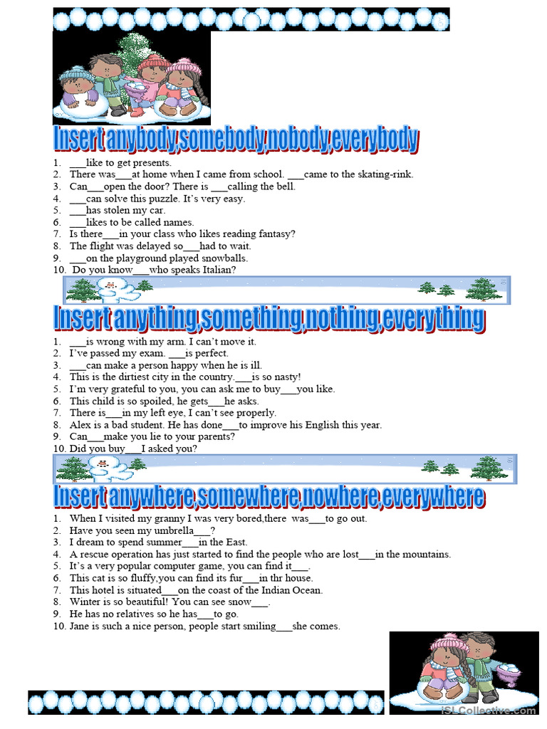 Pronouns with some, any, every, no | PDF