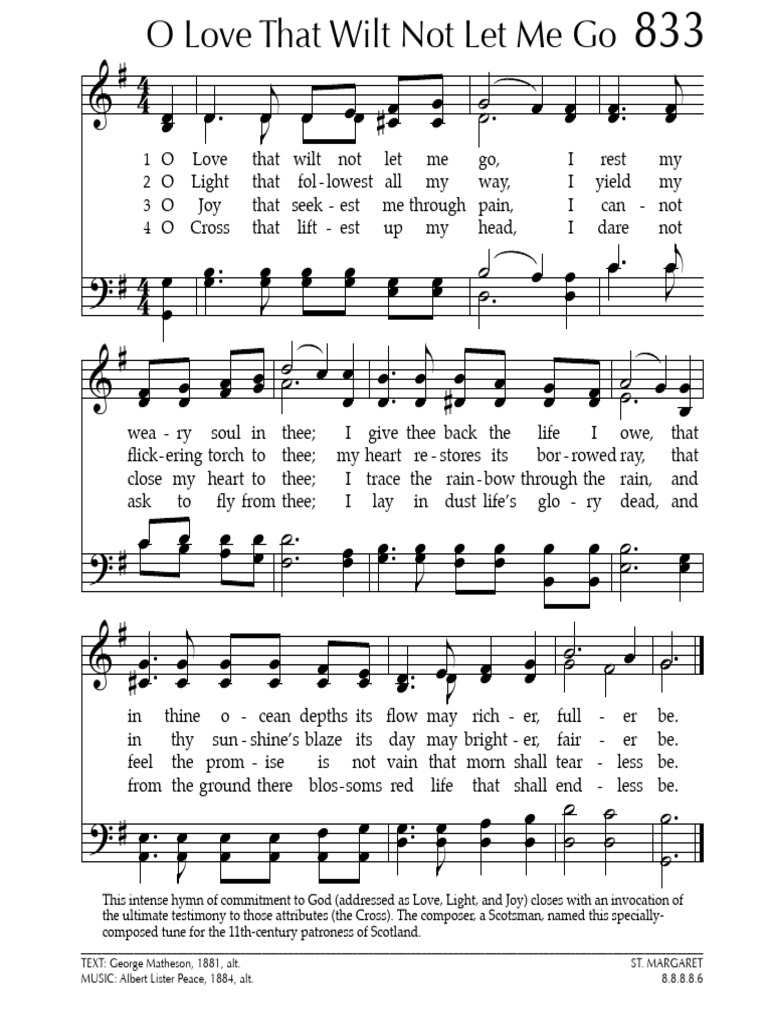 833-O Love That Wilt Not Let Me Go | PDF