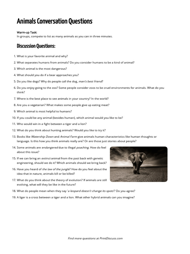 Animals Questions | PDF