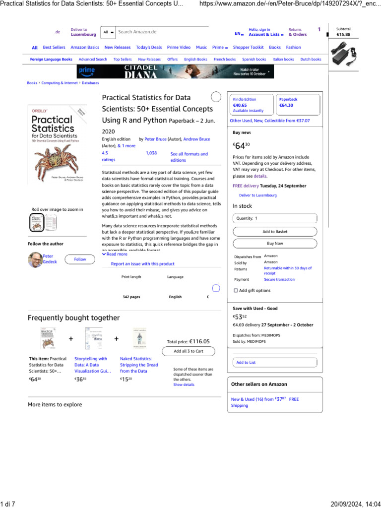 Practical Statistics For Data Scientists: 50+ Essential Concepts Using ...