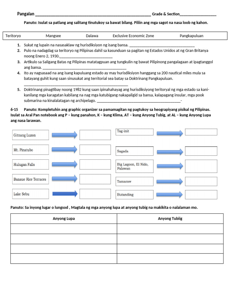 Ap W5 Activity Sheets | PDF