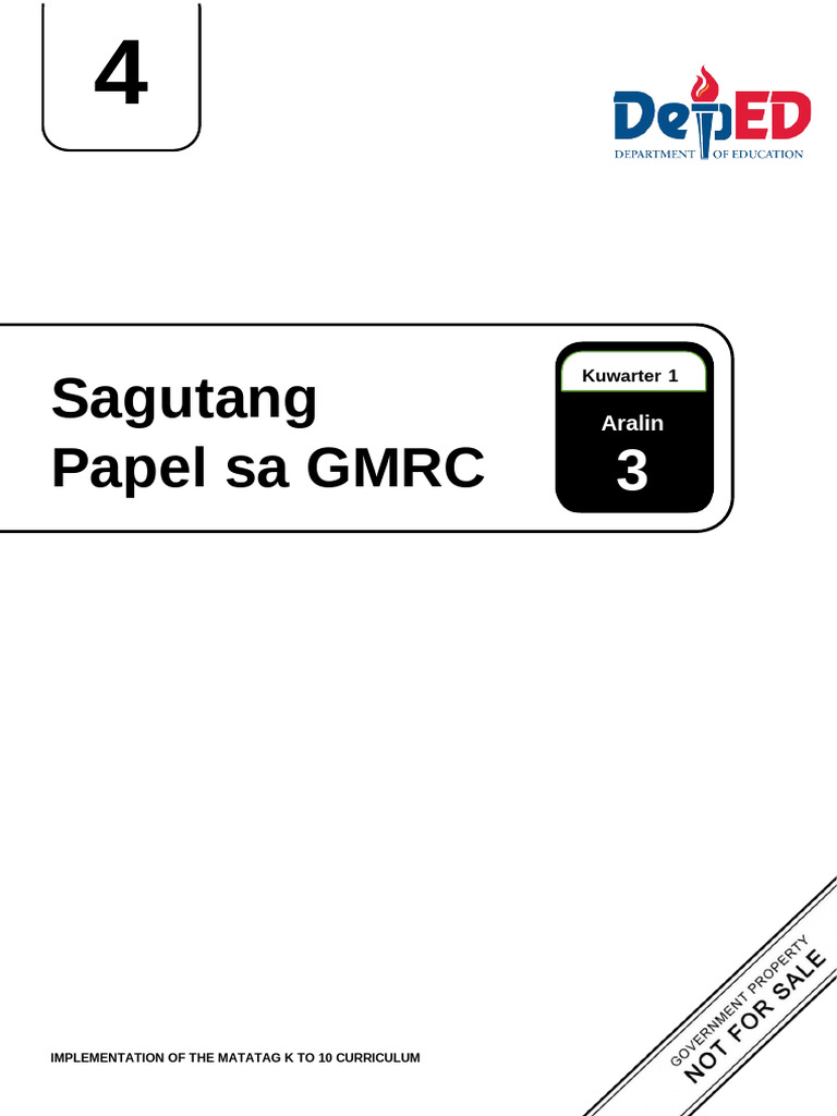 Q1 - WS - GMRC 4 - Lesson 3 - Week 3 | PDF