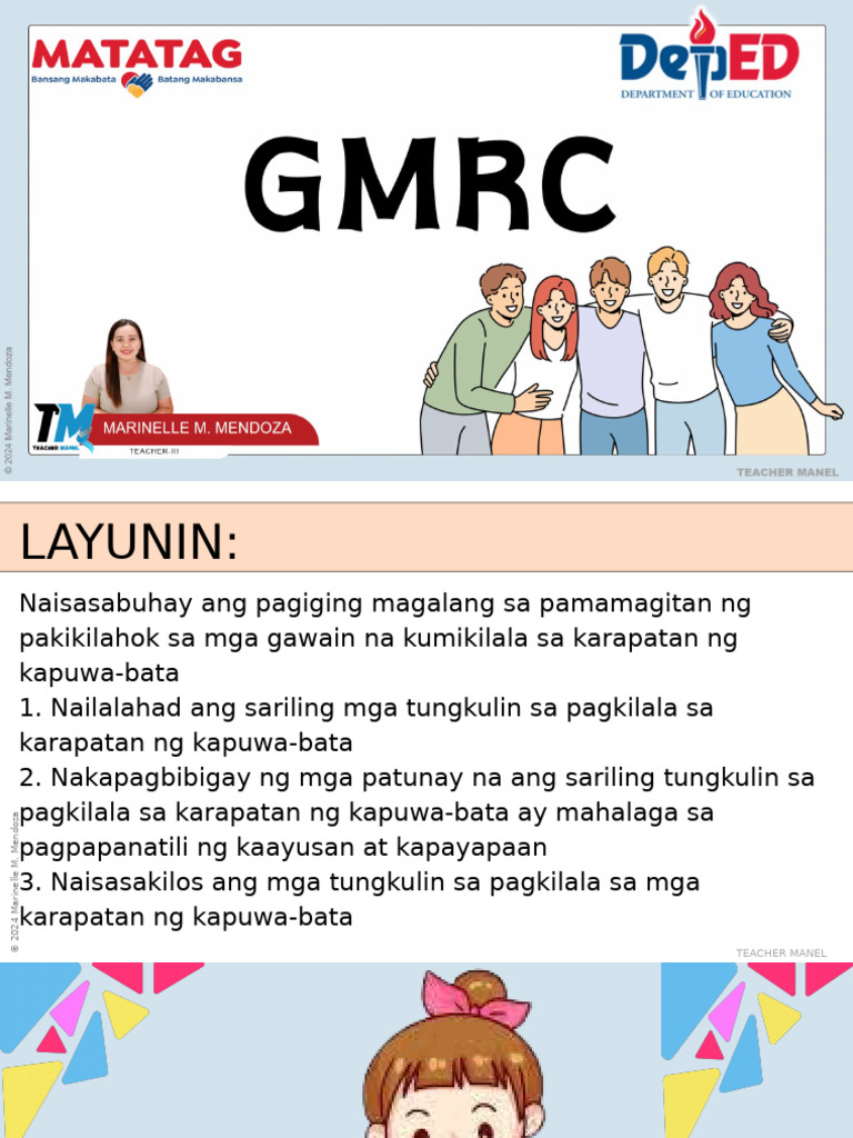 GMRC q1w1 Teacher Manel | PDF
