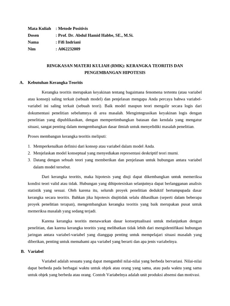 RMK 3 Metodologi Positivis | PDF