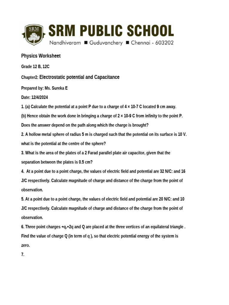 Chp2 Worksheet 1 | PDF