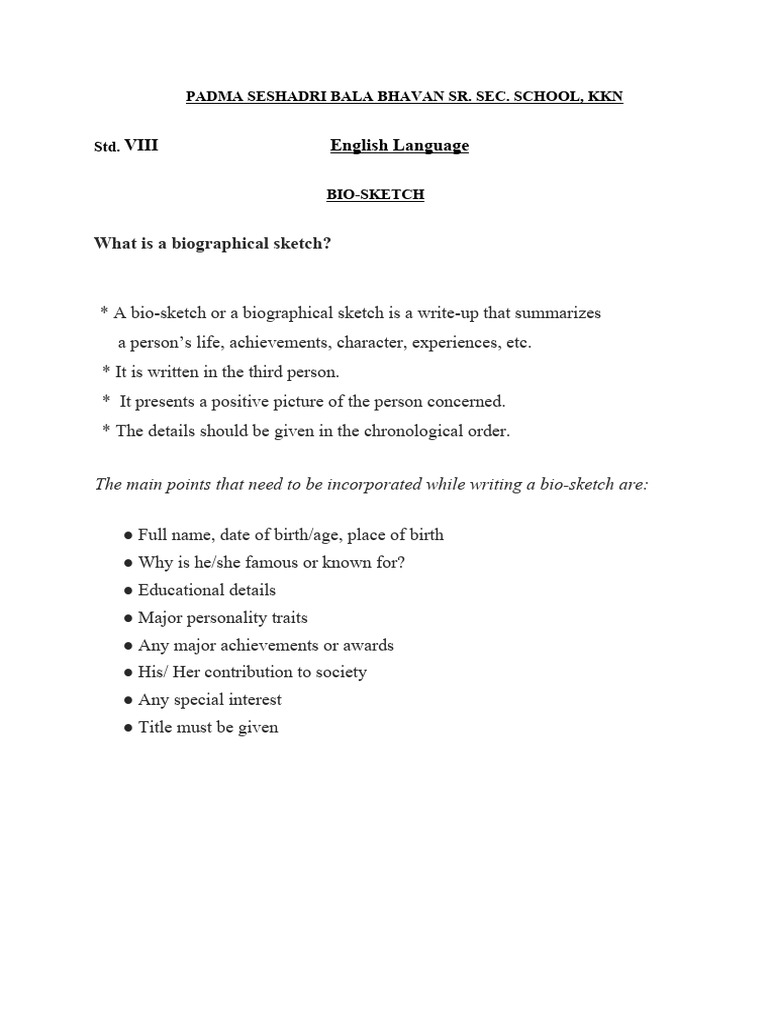 Bio Sketch | PDF