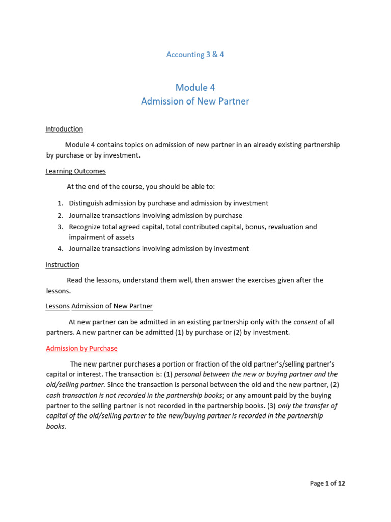 Accounting 3&4 Module 4 24 | PDF