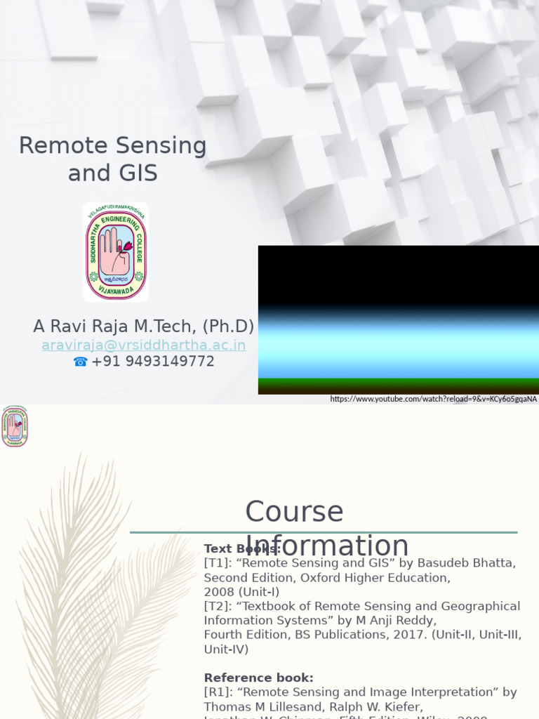Remote Sensing and GIS-Unit-I | PDF