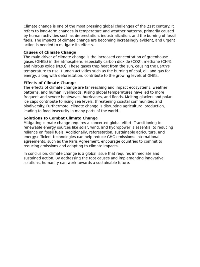 Climate Change Causes, Effects, and Solutions | PDF Climate Change Causes, Effects, and Solutions | PDF