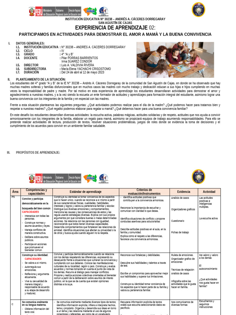 EXPERIENCIA DE APRENDIZAJE 02 (5) | PDF