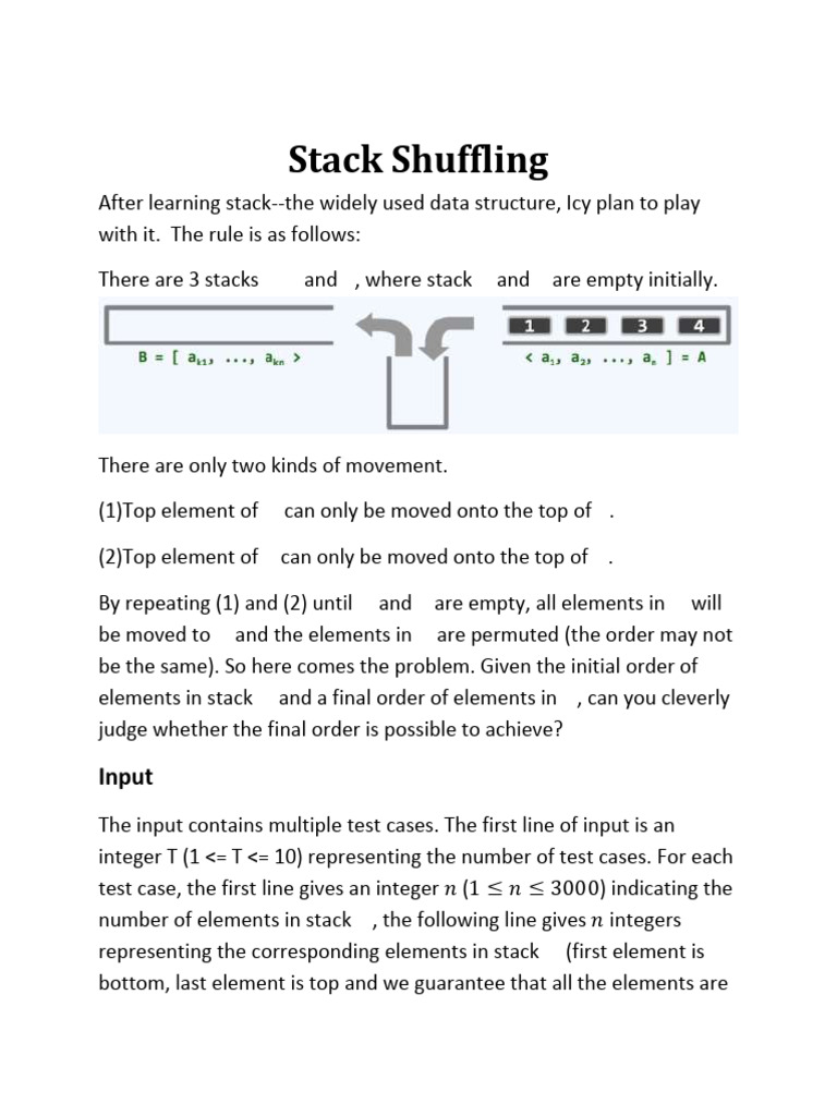 Stack Shuffling: A B S B S | PDF