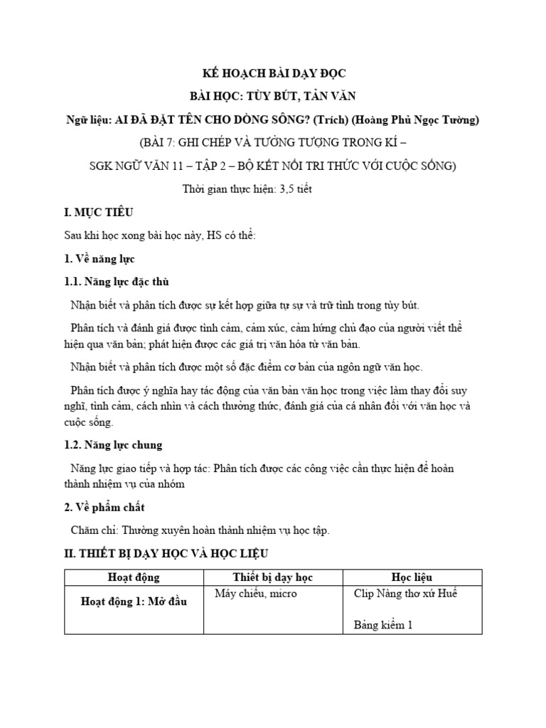 KHBD ĐỌC - NGỮ VĂN 11 - VB 1 - KNTT (BÀI 7) | PDF