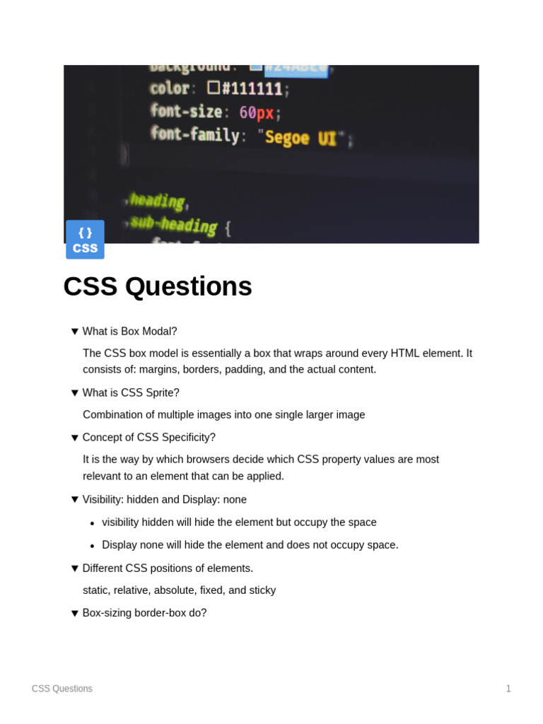 CSS Questions 5rxdxl | PDF