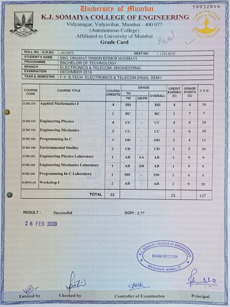 Nimish EnggMarksheets | PDF