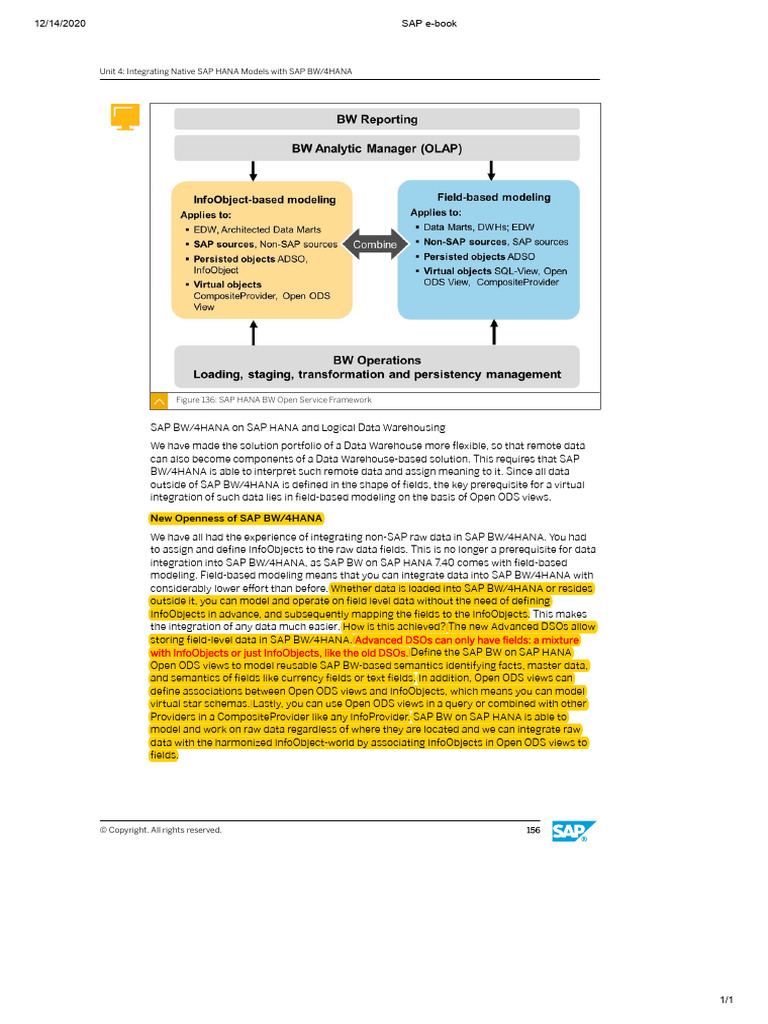 Unit 4: Integrating Native SAP HANA Models With SAP BW/4HANA | PDF