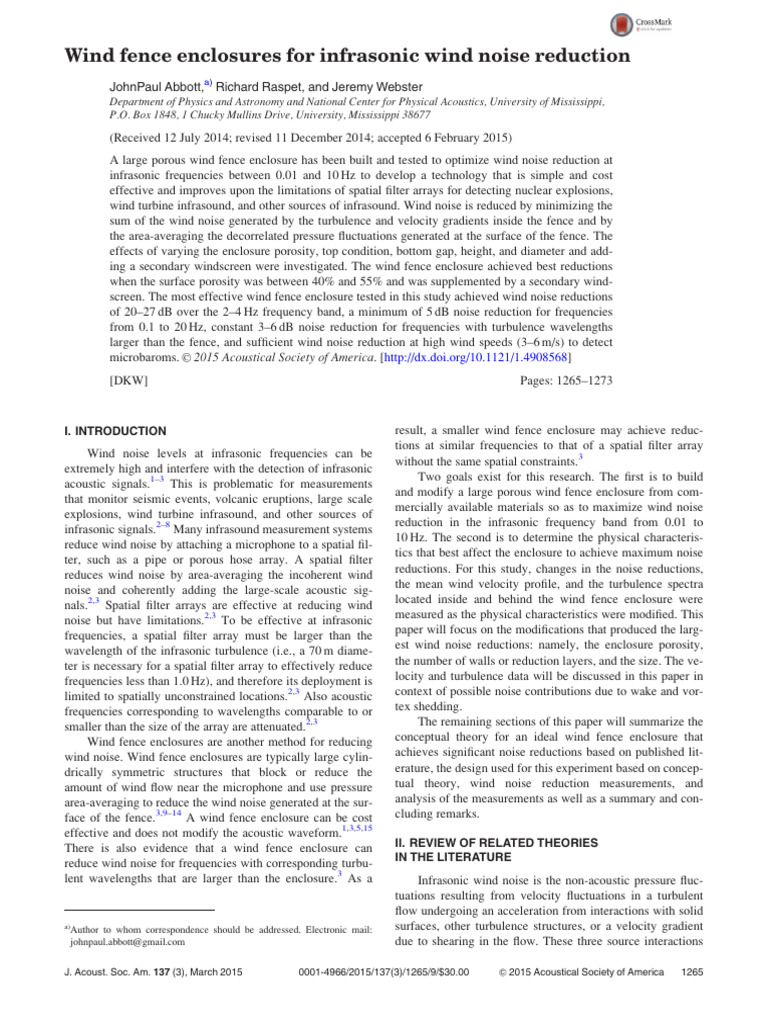 Wind-Fence-Enclosures-For - Windturbine Noise Reductions | PDF