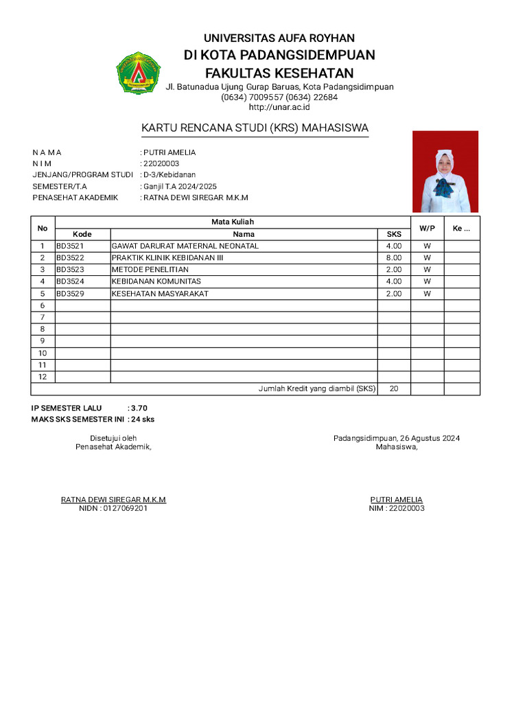CETAK KRS Sem 5 | PDF