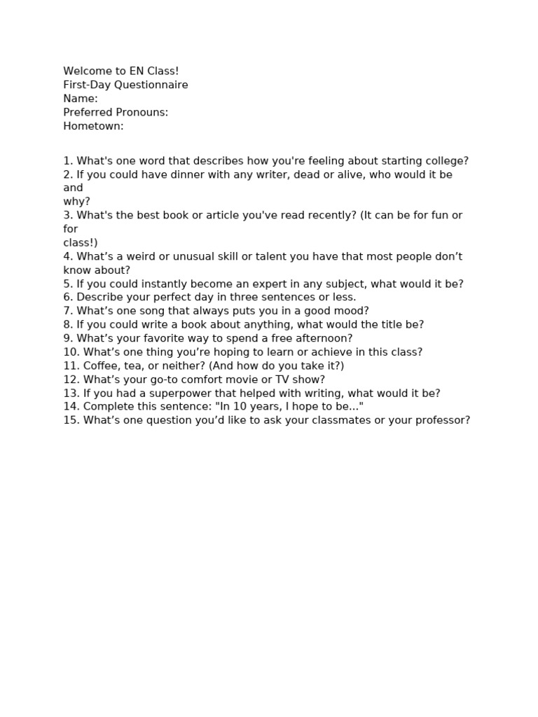 Welcome to EN Class | PDF