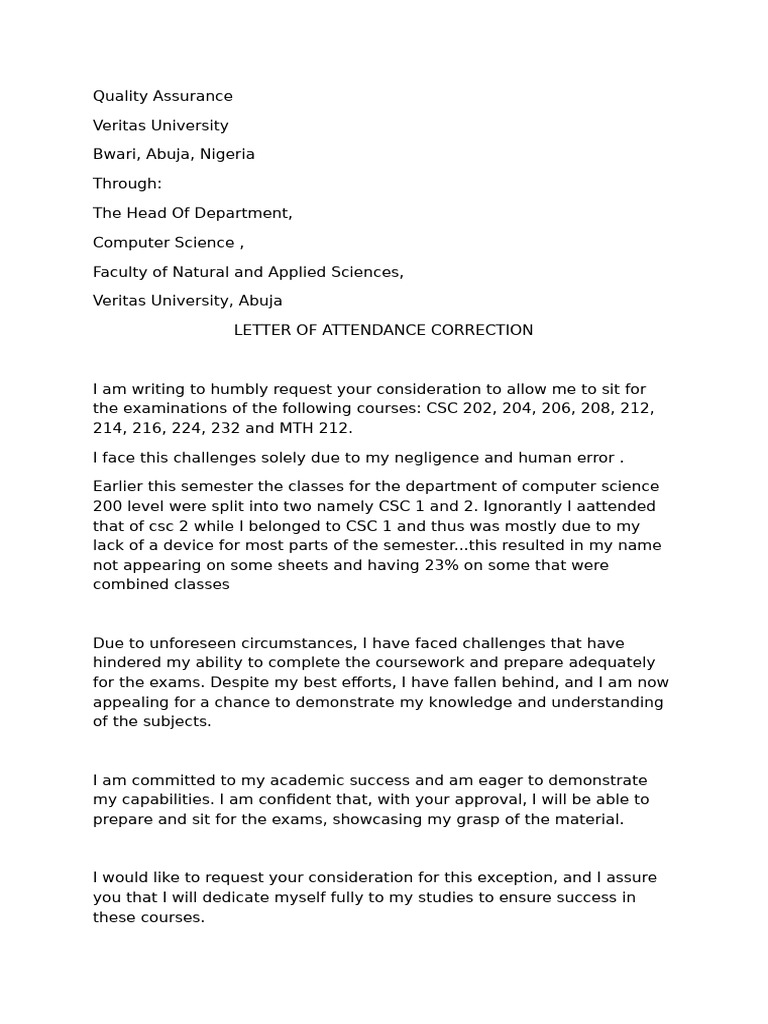 Botmang Attendance Letter | PDF