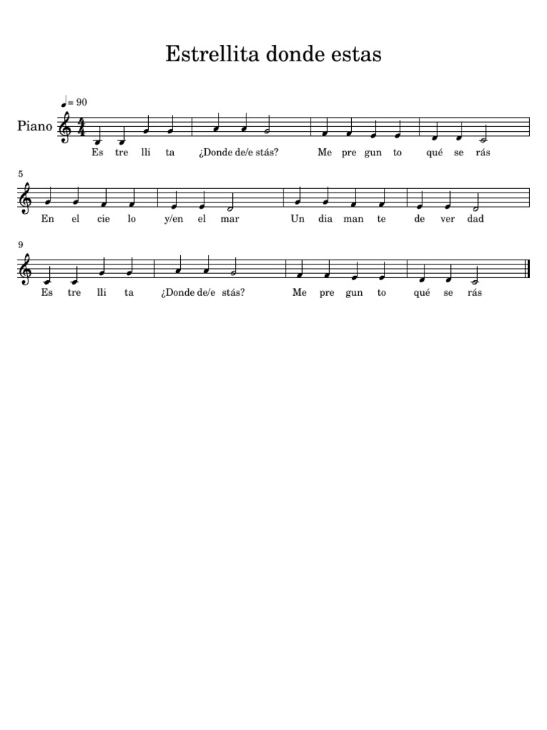 Estrellita Donde Estas | PDF