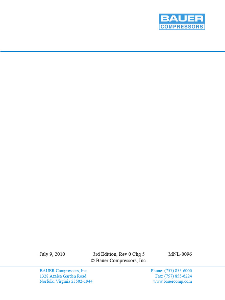 Bauer Air Purification System Manual | PDF | Valve | Gas Technologies
