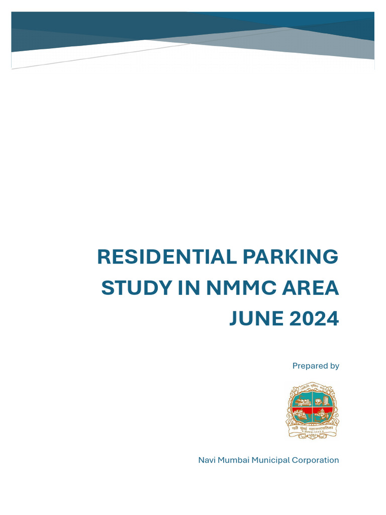 09.08.2024 Residential Parking Demand Report - NMMC R2 | PDF