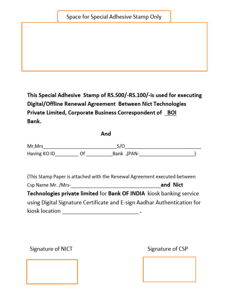 Special Adhesive Stamp Format BOI | PDF