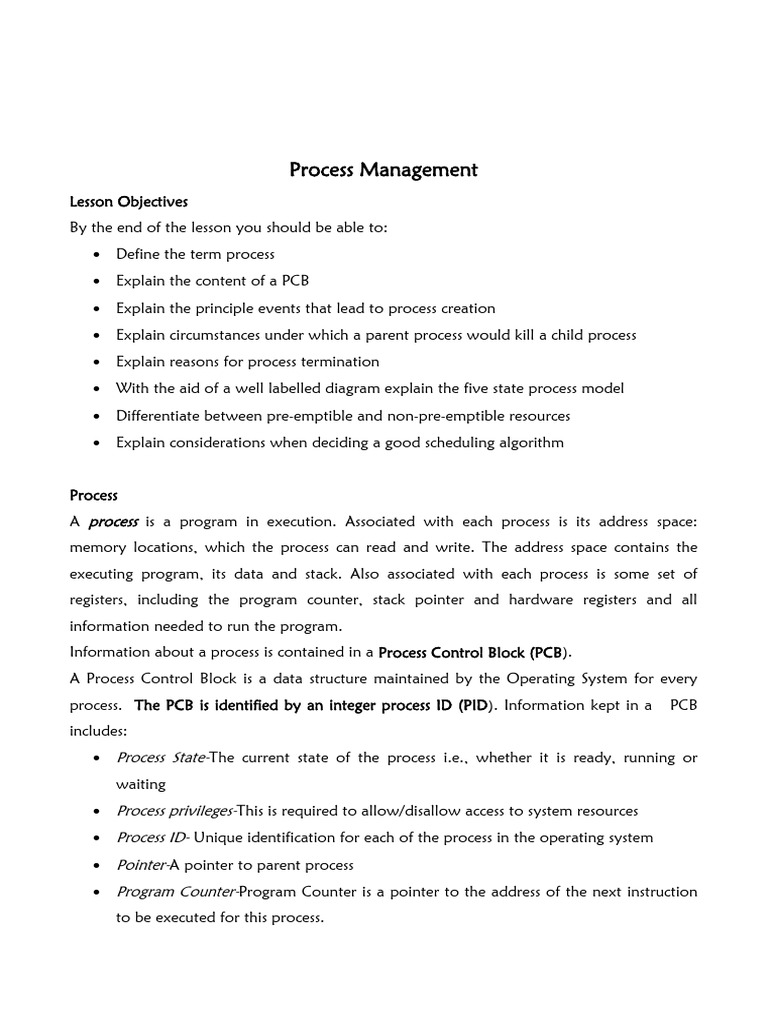 WEEK 3 Process Management | PDF