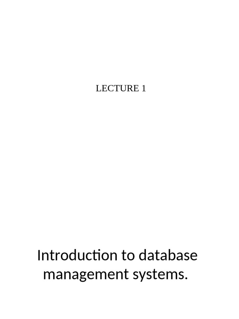 Lecture 1 Introduction | PDF