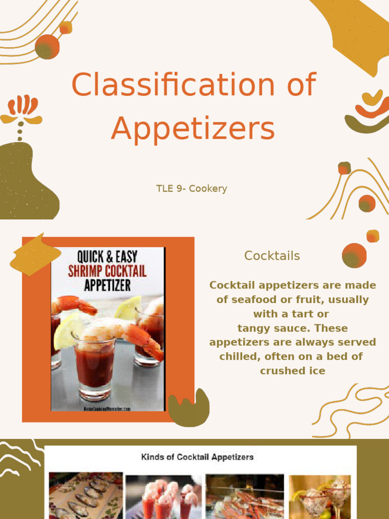 Classification of Appetizers | PDF