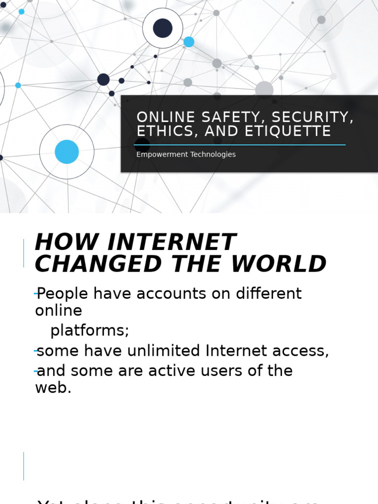 Online Safety Security Ethics and Etiquette 1 | PDF