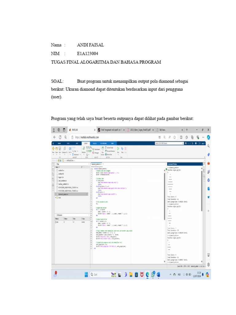E1a123004 Andi Faisal Tugas Final Alpro | PDF