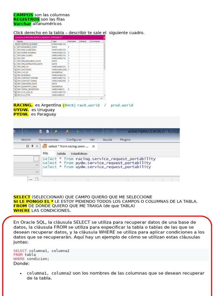 CAMPOS Son Las Columnas | PDF | SQL | Métodos y materiales de enseñanza