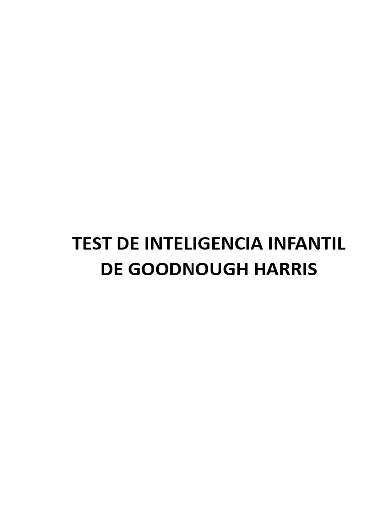 Test de Goodenough Harris | PDF