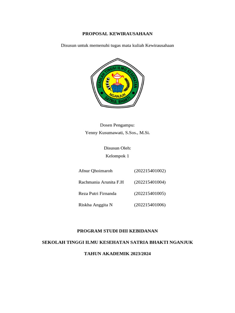 Proposal Kewirausahaan | PDF