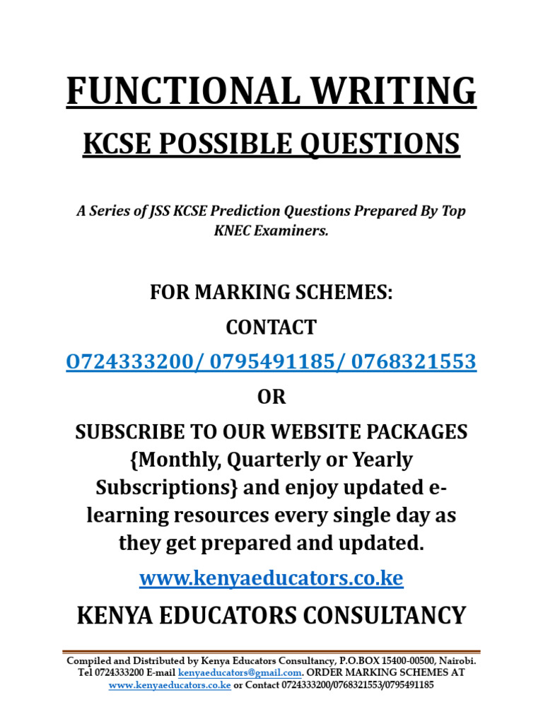 Kcse Functional Writing Predictions | PDF