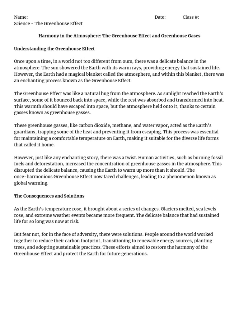 Greenhouse Effect Reading & Questions + KEY | PDF