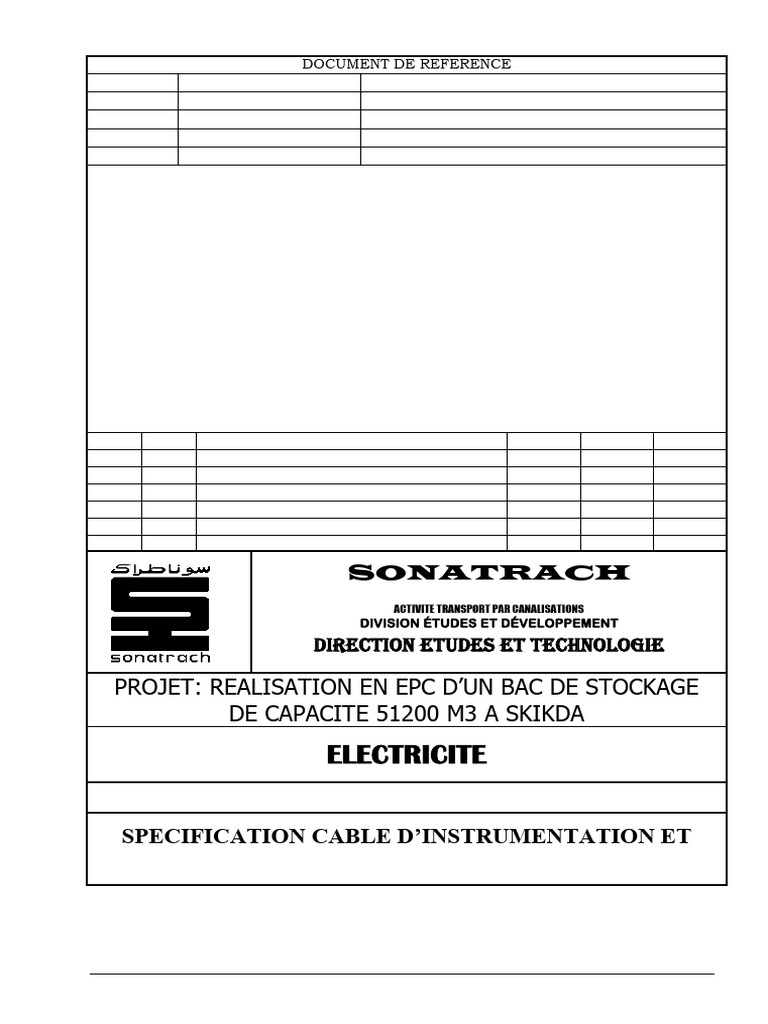 5 - Specification Cables Instrumentation Et Commande | PDF