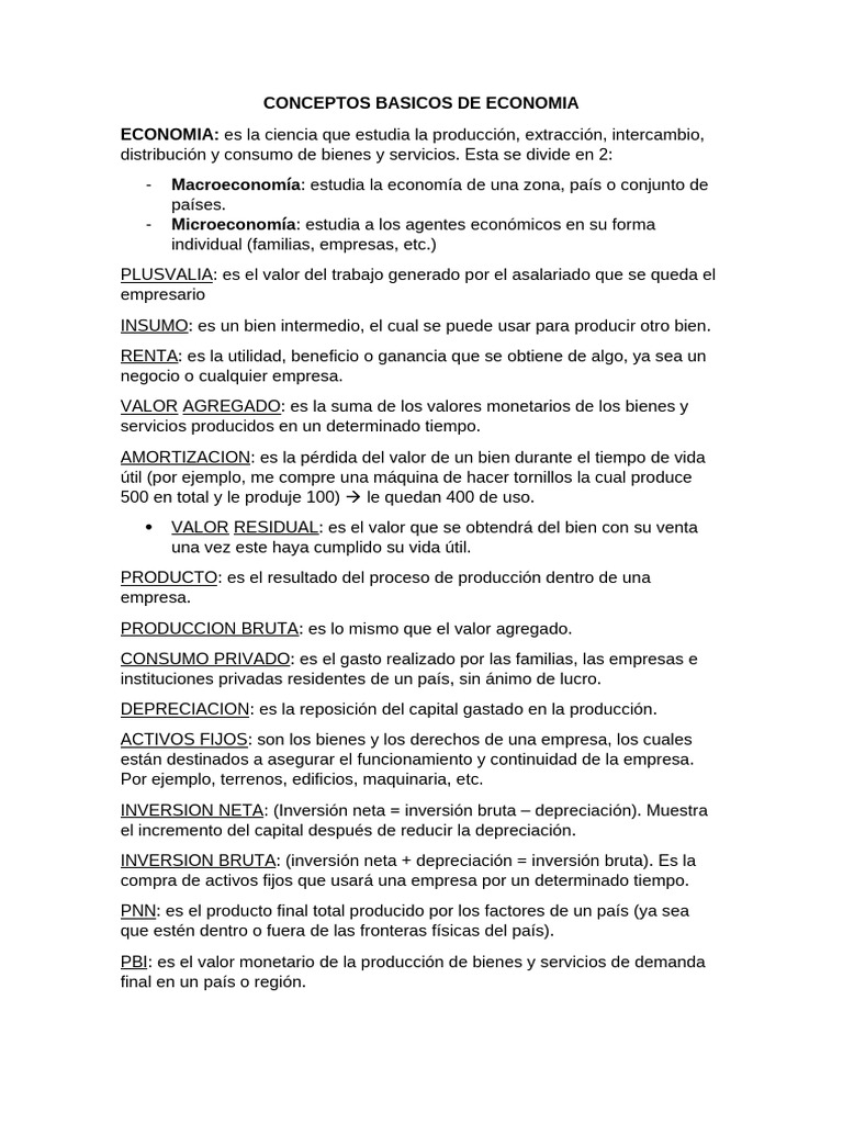 Conceptos Basicos de Economia | PDF
