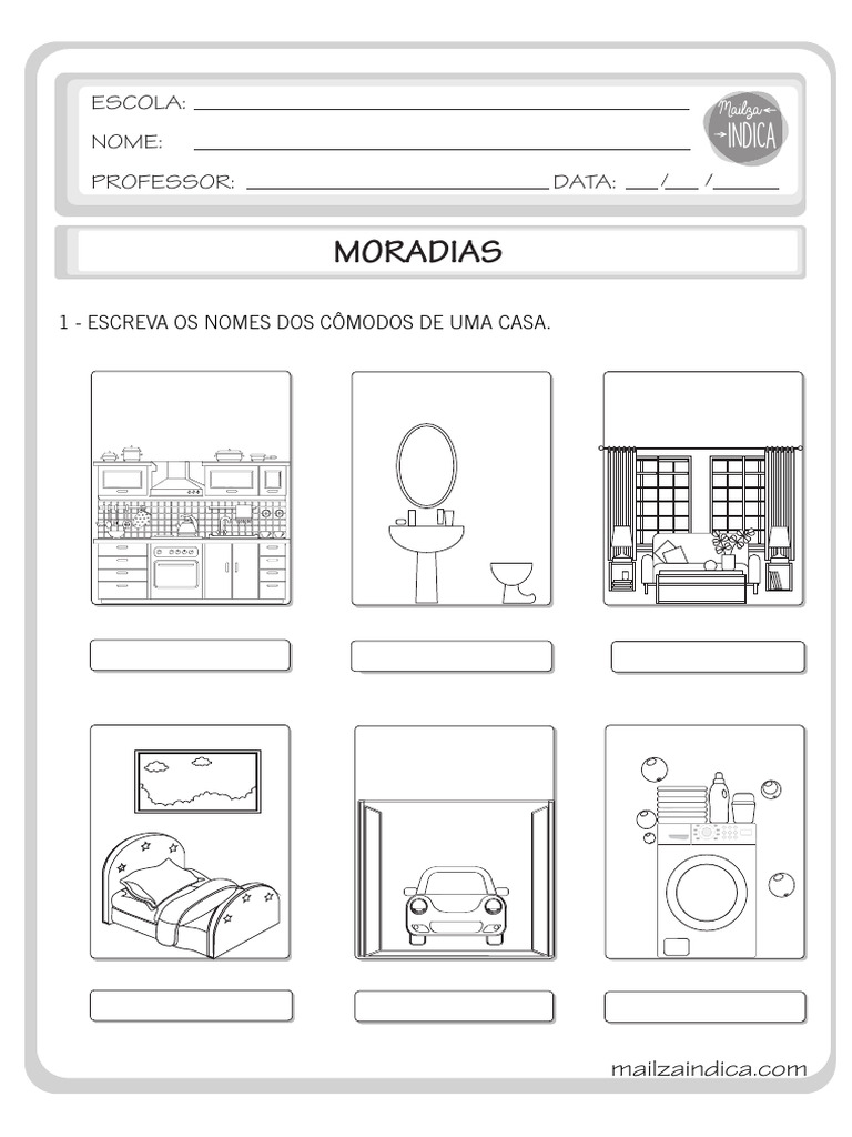 3 Fundamental Geografia 1 Ano Moradias Comodos Da Casa | PDF