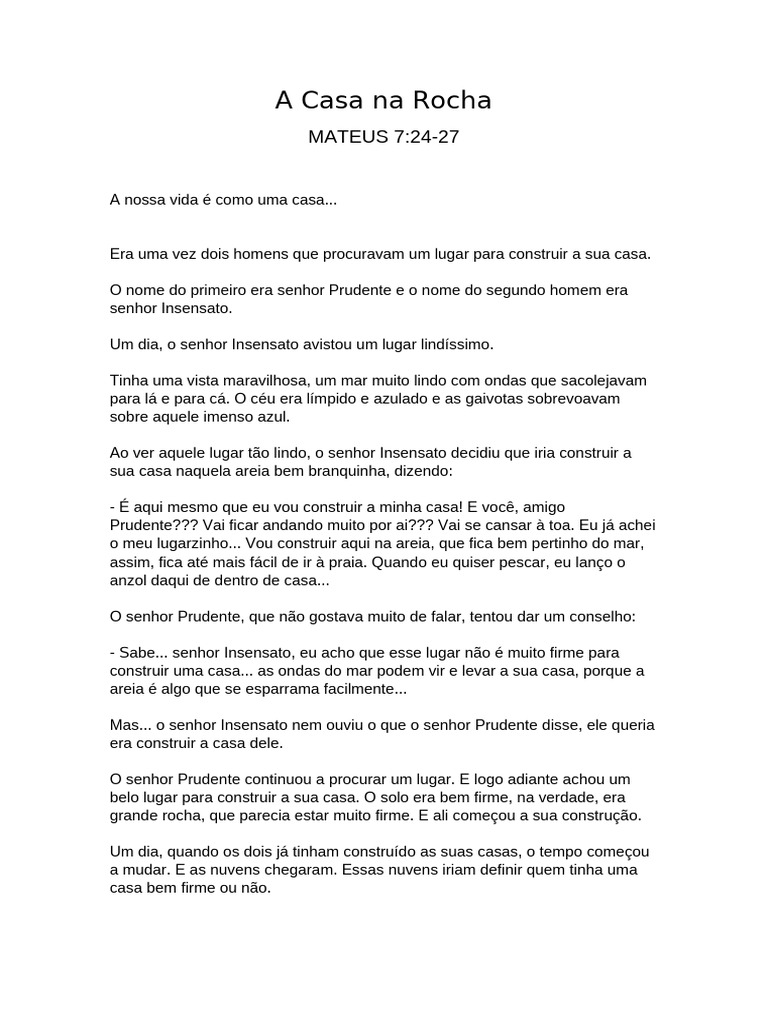 A Casa na Rocha | PDF