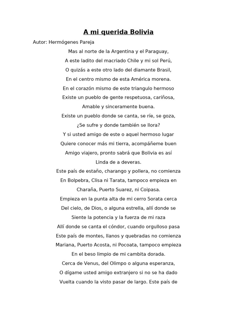 A mi querida Bolivia | PDF